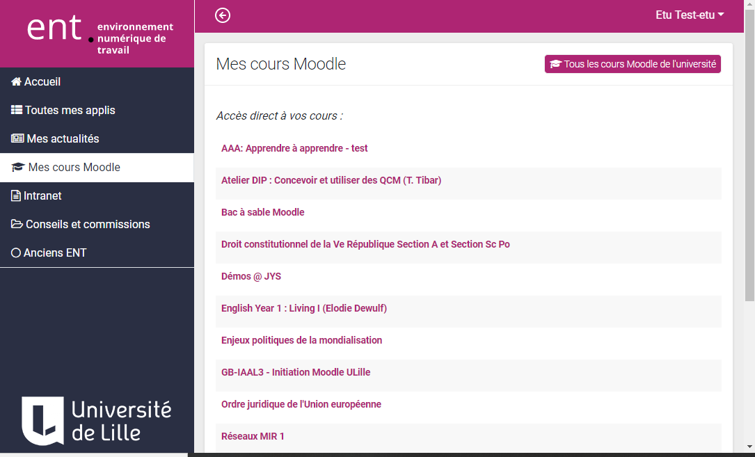 Mes cours Moodle sur l'ENT [Prise en main de Moodle ULille pour les ...
